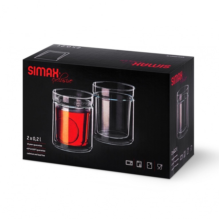 Simax Twin Çift Duvar Yalıtımlı Bir Çift Cam Termos Bardak - 2342 ...