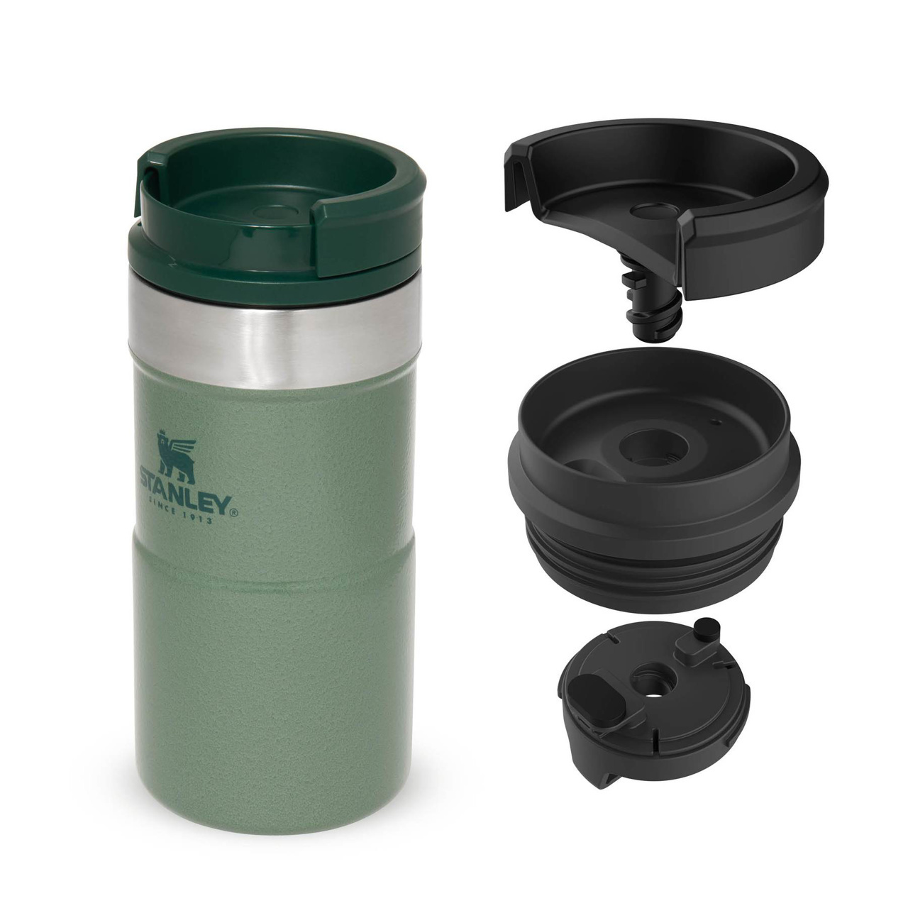 Stanley 0.25L Classic Neverleak™ Travel Mug - Hammertone Green - 10 ...