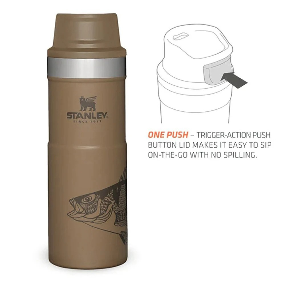 Stanley 0.47L Classic Trigger-Action Travel Mug - Tan Peter Perch - 10 ...