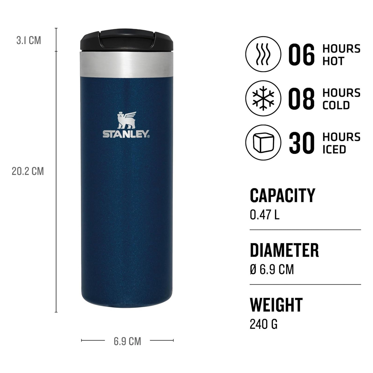Stanley The AeroLight™ Transit Mug 0.47L - Royal Blue Metallic ...